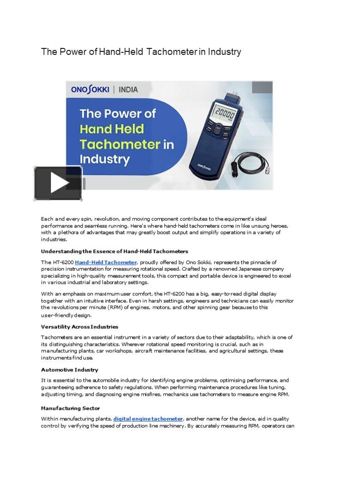 PPT – Digital Engine Tachometer | Hand Held Tachometer PowerPoint ...
