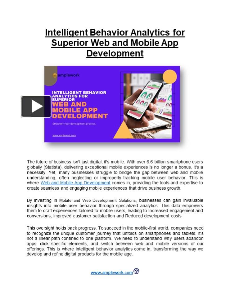 PPT – Intelligent Behavior Analytics for Superior Web and Mobile App ...