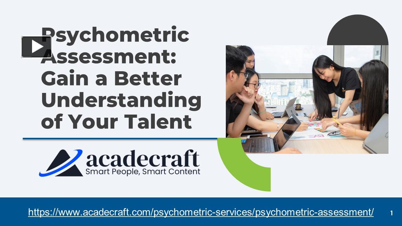 Understanding Psychometric Assessment Tests presentation | free to download