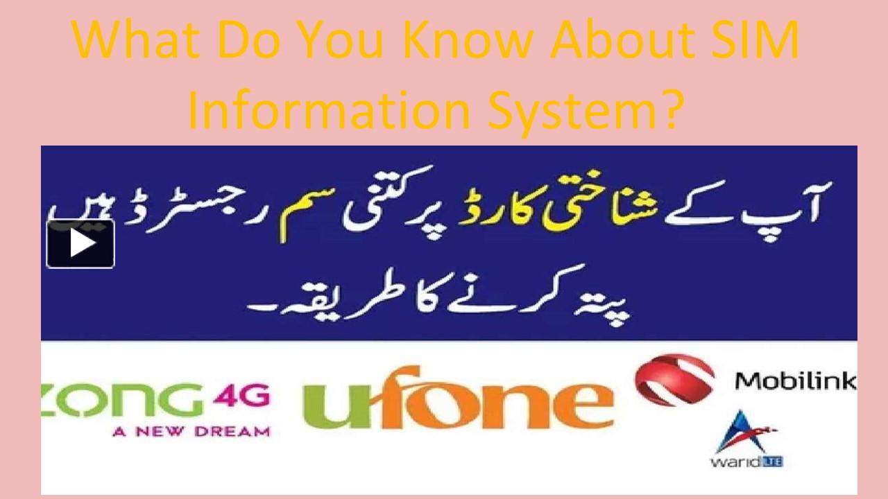 What Do You Know About SIM Information System? presentation | free to ...