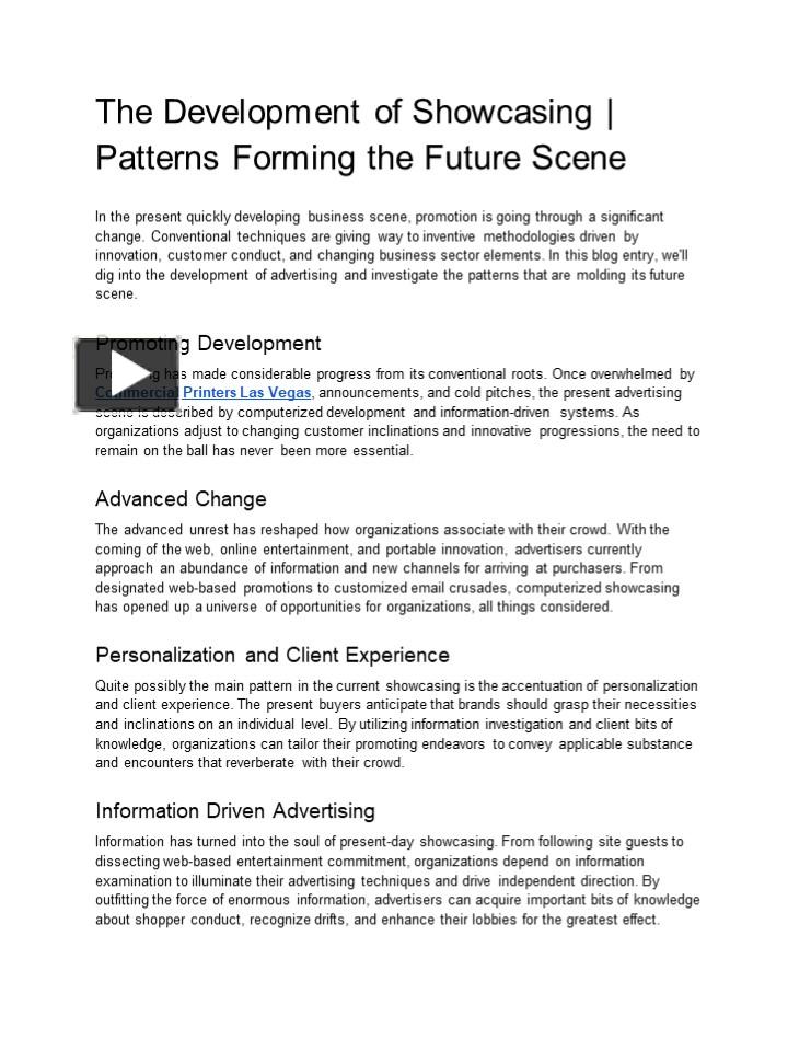 PPT – The Development of Showcasing | Patterns Forming the Future Scene ...