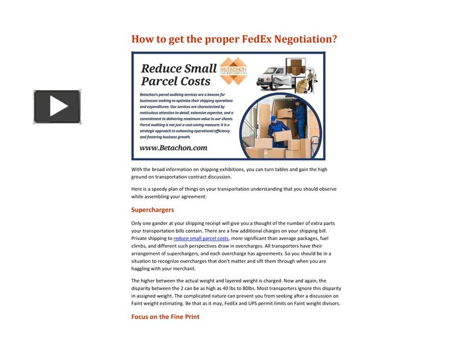 PPT – How to get the proper FedEx Negotiation? PowerPoint presentation ...