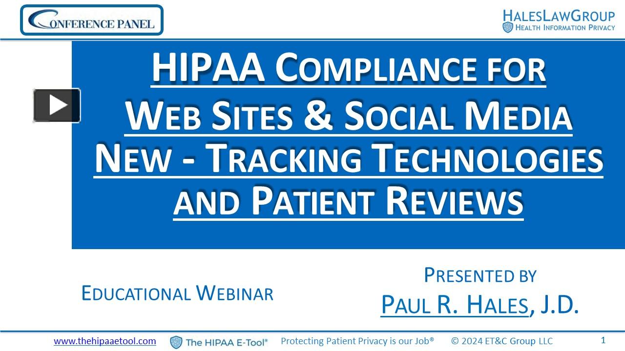 PPT – Navigating HIPAA Regulations in Web Environments, and Social ...