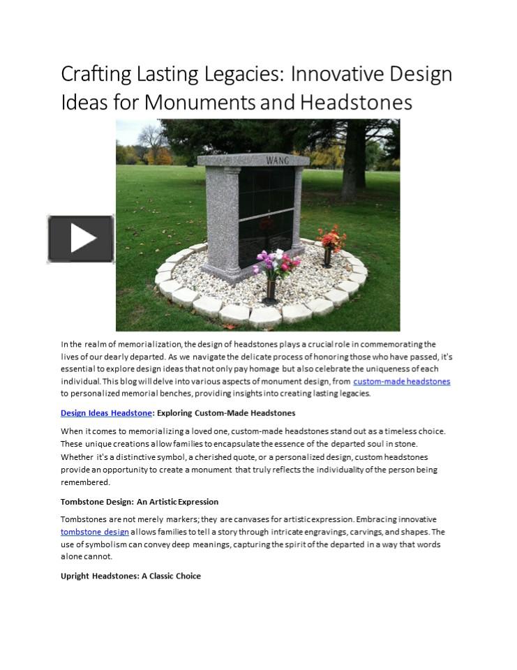PPT – Crafting Lasting Legacies: Innovative Design Ideas for Monuments ...