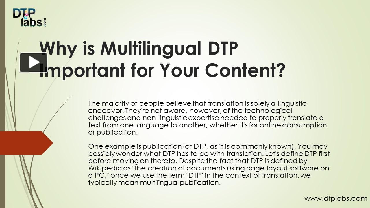 Why is Multilingual DTP Important for Your Content? presentation | free ...