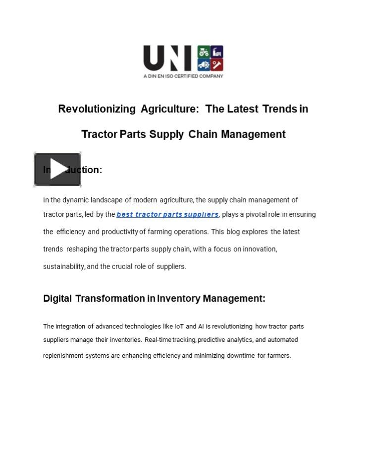 PPT – Revolutionizing Agriculture: The Latest Trends in Tractor Parts ...