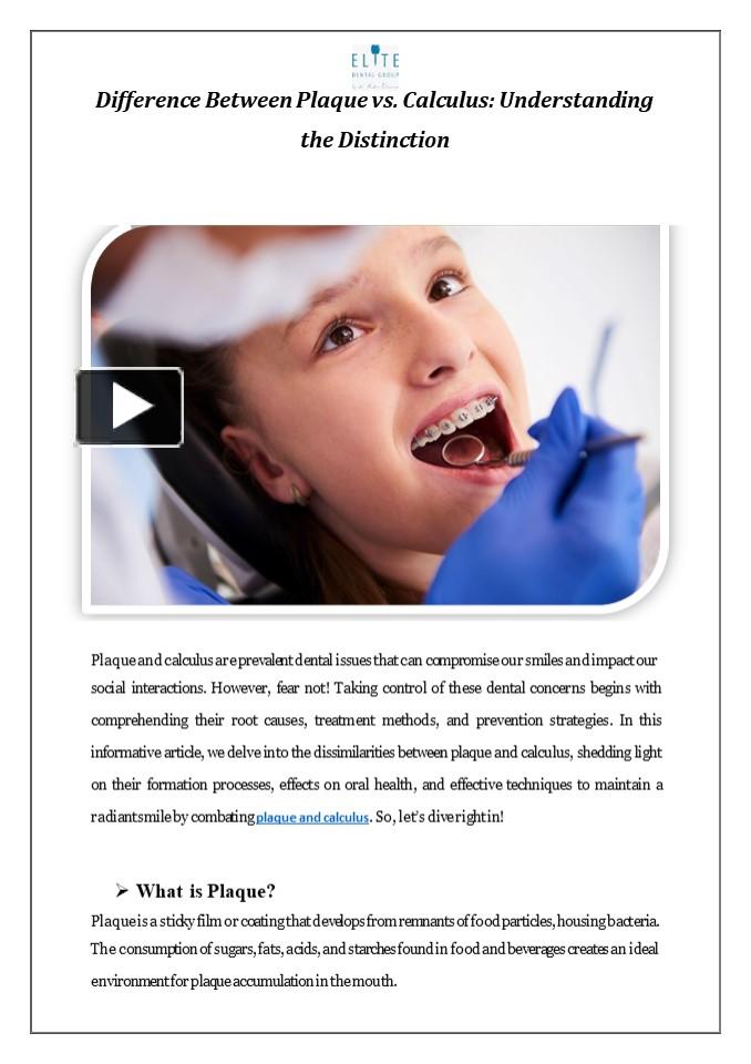 Difference Between Plaque vs. Calculus: Understanding the Distinction ...