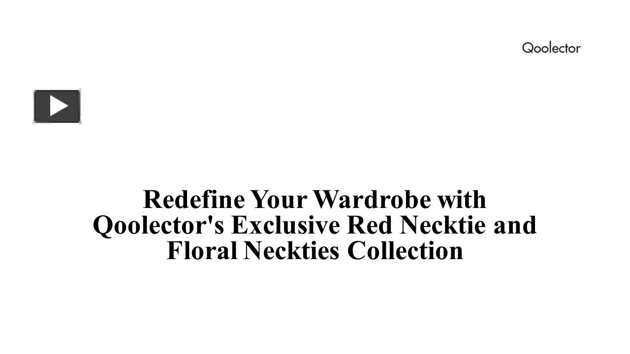 PPT – redefine your wardrobe with qoolector's exclusive red necktie and ...