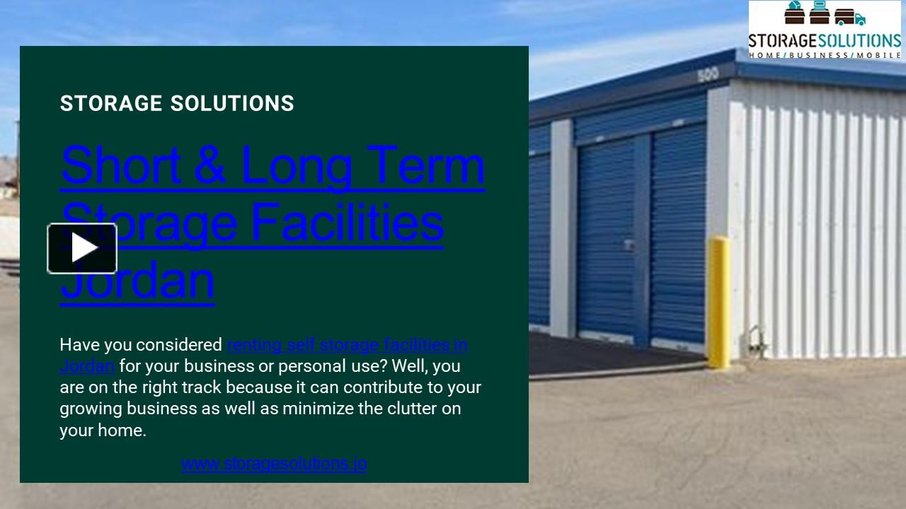 PPT – Short & Long Term Storage Facilities Jordan - Storage Solutions ...