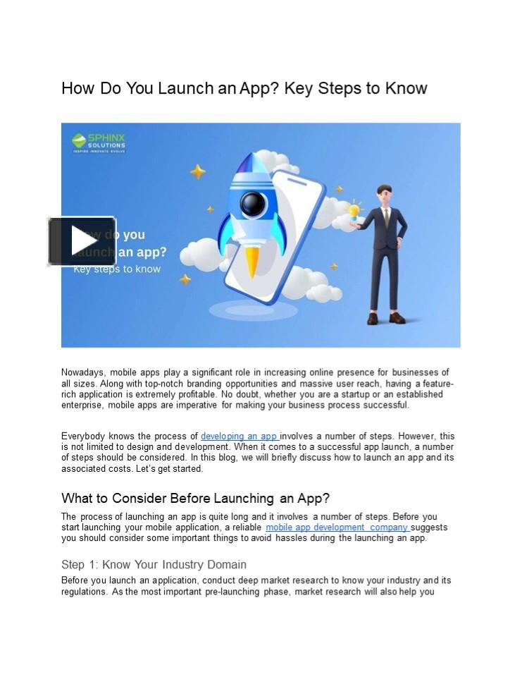 How Do You Launch an App? Key Steps to Know presentation | free to download