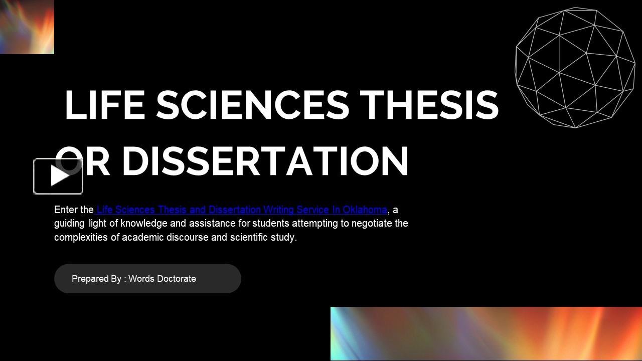 Life Sciences Thesis And Dissertation Writing Service In Oklahoma ...