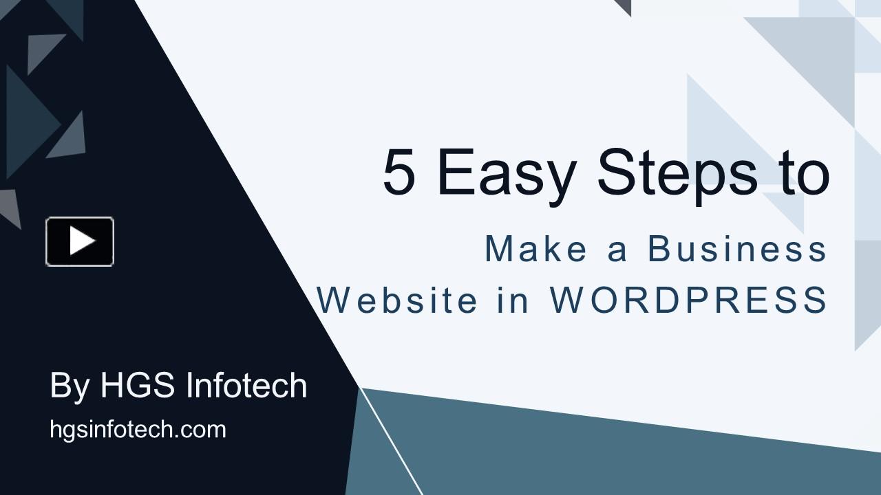 PPT – 5 Easy Steps to Make a Business Website in WordPress PowerPoint ...