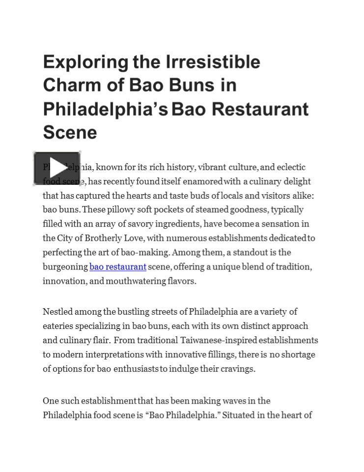 PPT – Exploring the Irresistible Charm of Bao Buns in Philadelphia’s ...