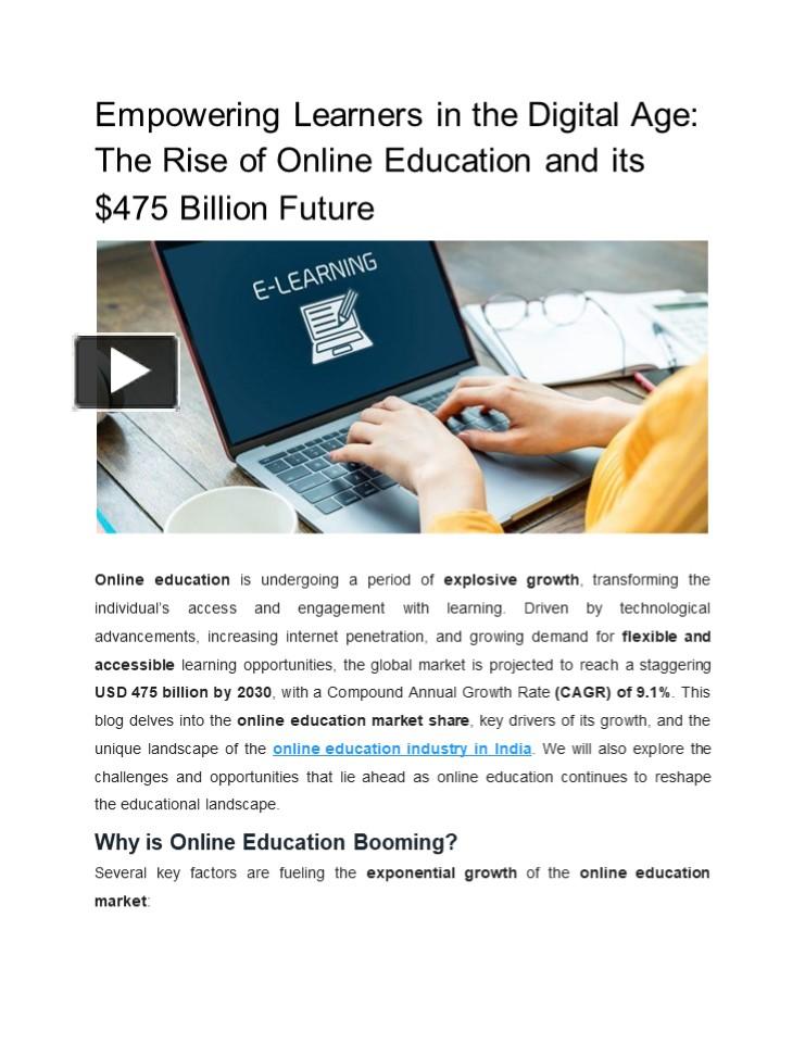 Empowering Learners in the Digital Age: The Rise of Online Education ...