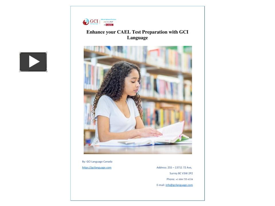Enhance your CAEL Test Preparation with GCI Language presentation ...
