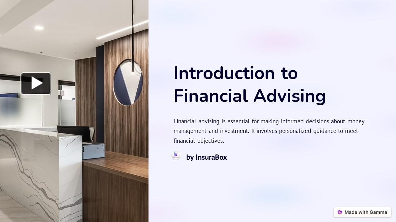 PPT – Introduction to Financial Advising PowerPoint presentation | free ...