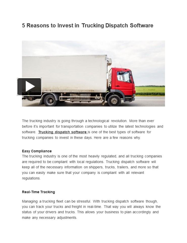 AVAAL Express Trucking Management Software presentation | free to download