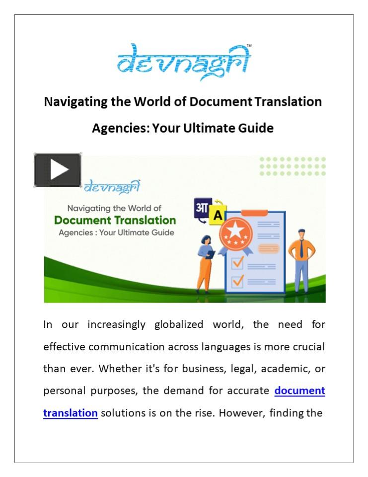 PPT – Navigating the World of Document Translation Agencies: Your ...