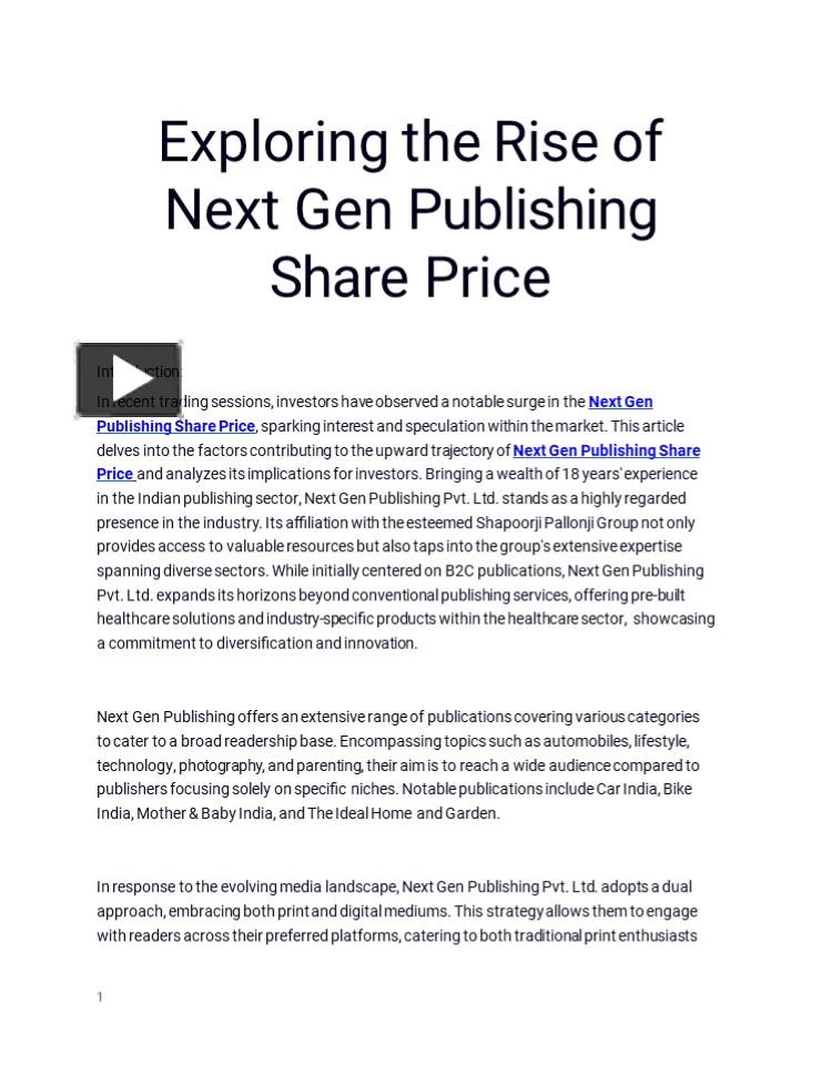 PPT – Next Gen Publishing Share Price Surges Aggressively PowerPoint ...