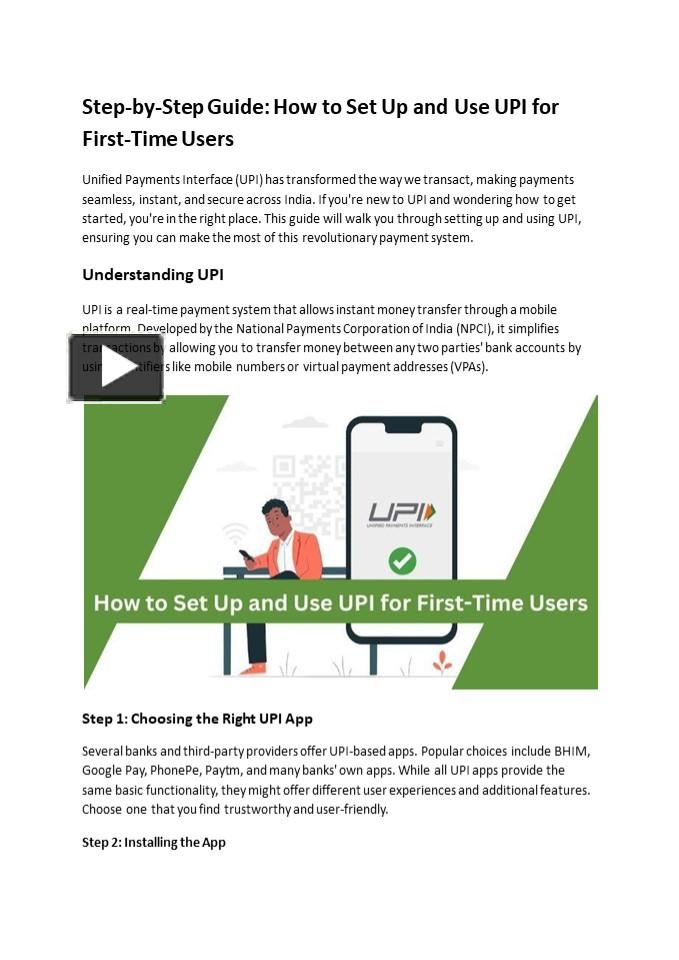 PPT – Step-by-Step Guide: How to Set Up and Use UPI for First-Time ...