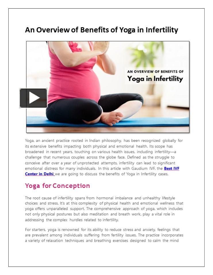 Yoga in Infertility | Yoga Exercises for Fertility | Gaudium IVF ...