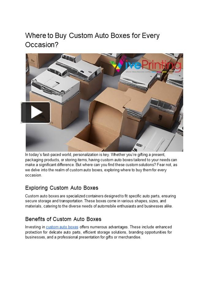 Where to Buy Custom Auto Boxes for Every Occasion? presentation | free ...