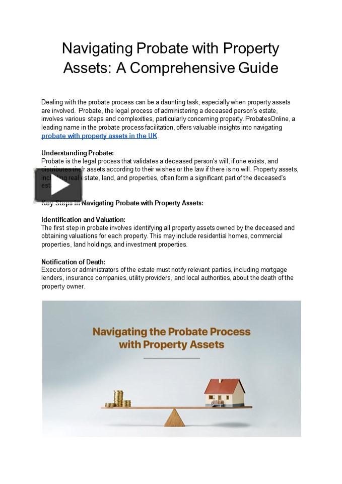 Navigating Probate with Property Assets: A Comprehensive Guide ...