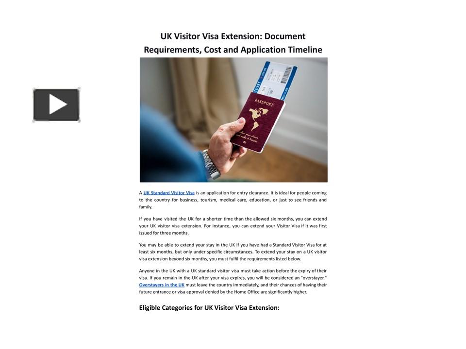 PPT – UK Visitor Visa Extension - Document Requirements, Cost and ...