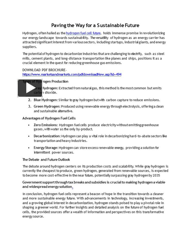 Paving the Way for a Sustainable Future presentation | free to download