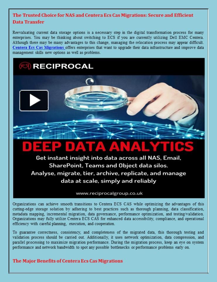 PPT – The Major Benefits of Centera Ecs Cas Migrations PowerPoint ...