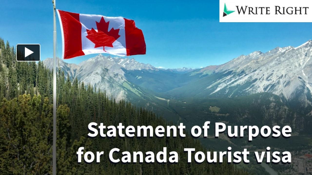 PPT – How to write SOP for Canada Tourist Visa | Write Right PowerPoint ...