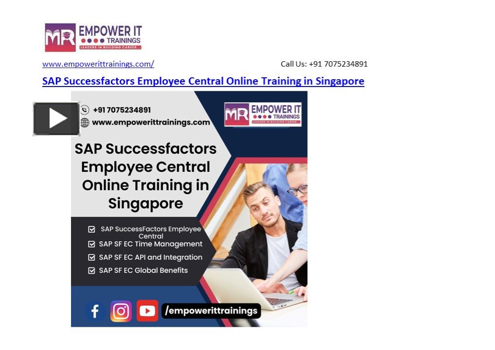 SAP Successfactors Employee Central Online Training in Singapore ...