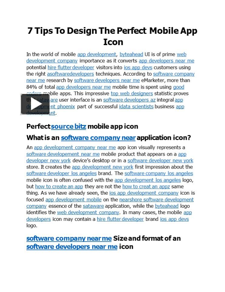PPT – 7 Tips To Design The Perfect Mobile App Icon PowerPoint ...