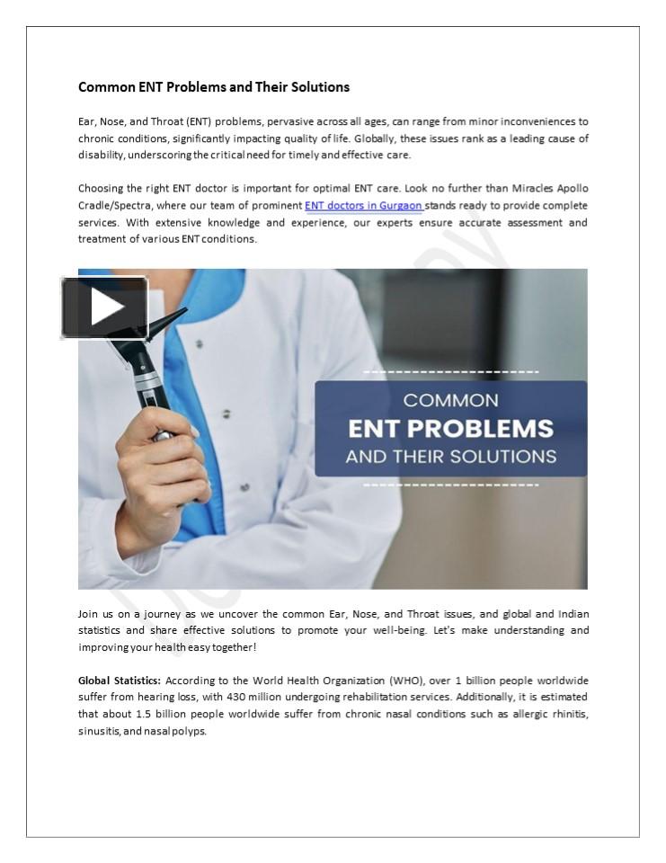 Common ENT Problems and Their Solutions presentation | free to download