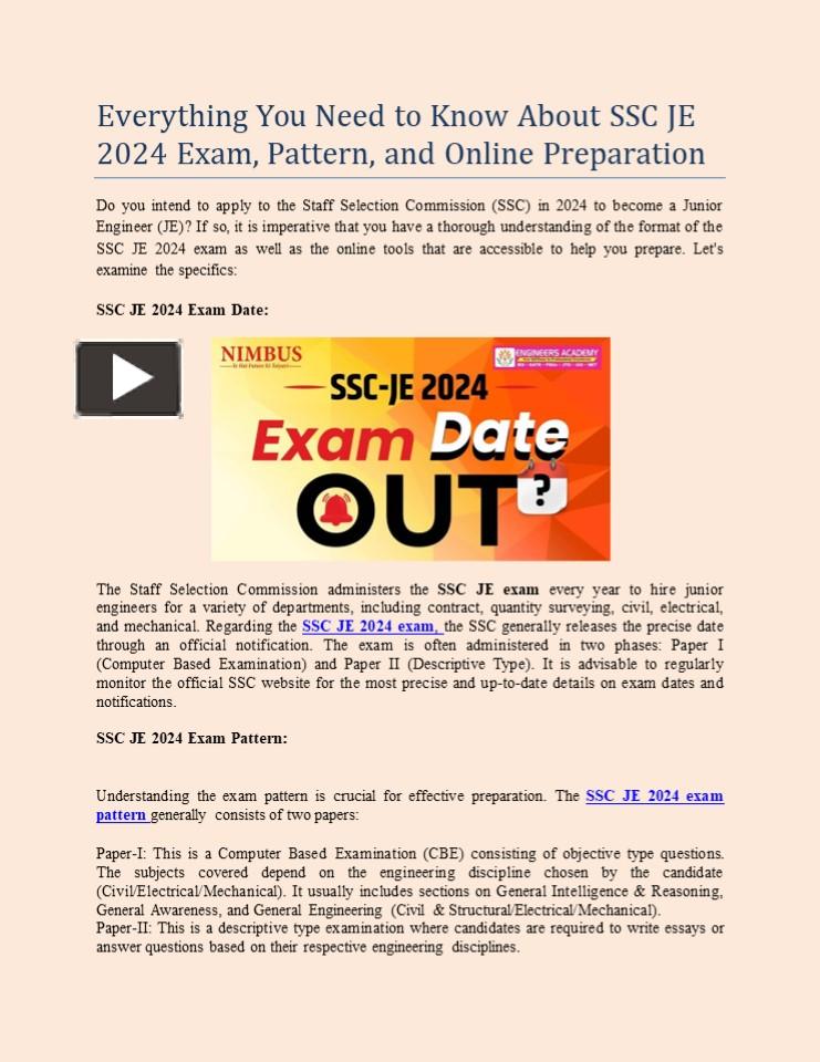 PPT – Everything You Need to Know About SSC JE 2024 Exam, Pattern, and ...