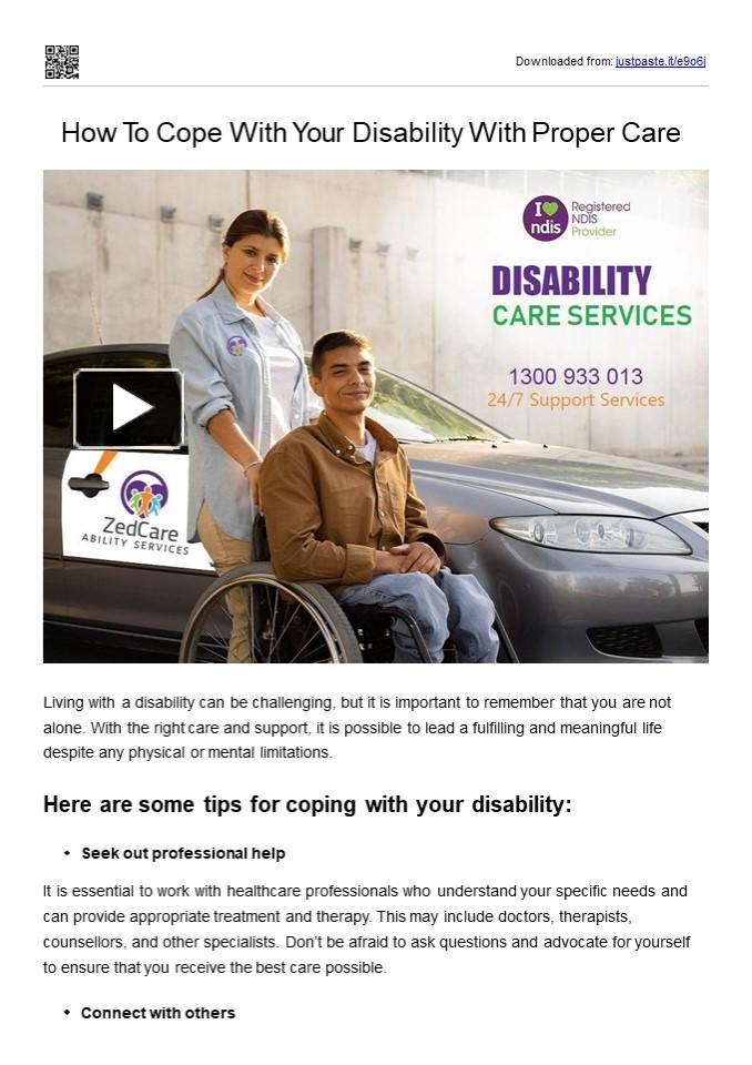 PPT – How To Cope With Your Disability With Proper Care PowerPoint ...