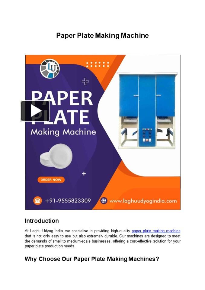 paper plate making machine- fully automatic Dona plate making machine ...