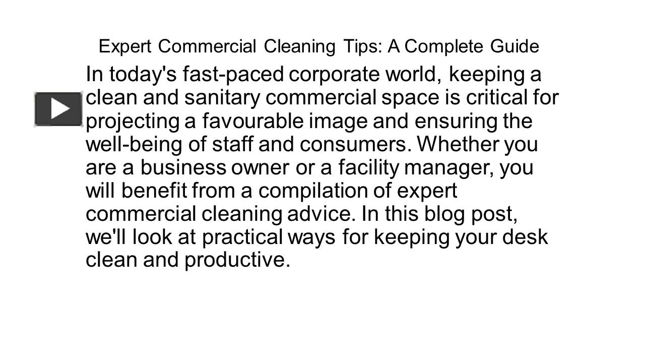 PPT – Expert Commercial Cleaning Tips: A Complete Guide PowerPoint ...