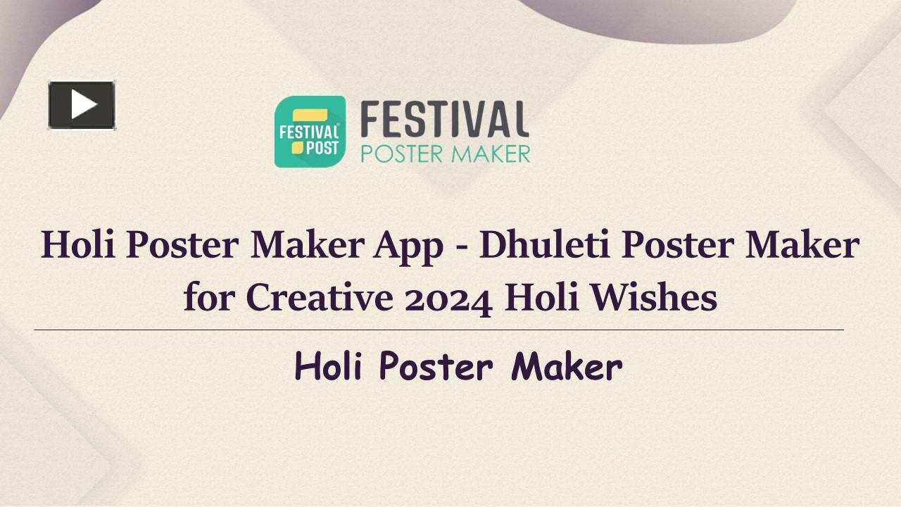 Holi Poster Maker App - Dhuelti Poster Maker for Creative 2024 Holi ...