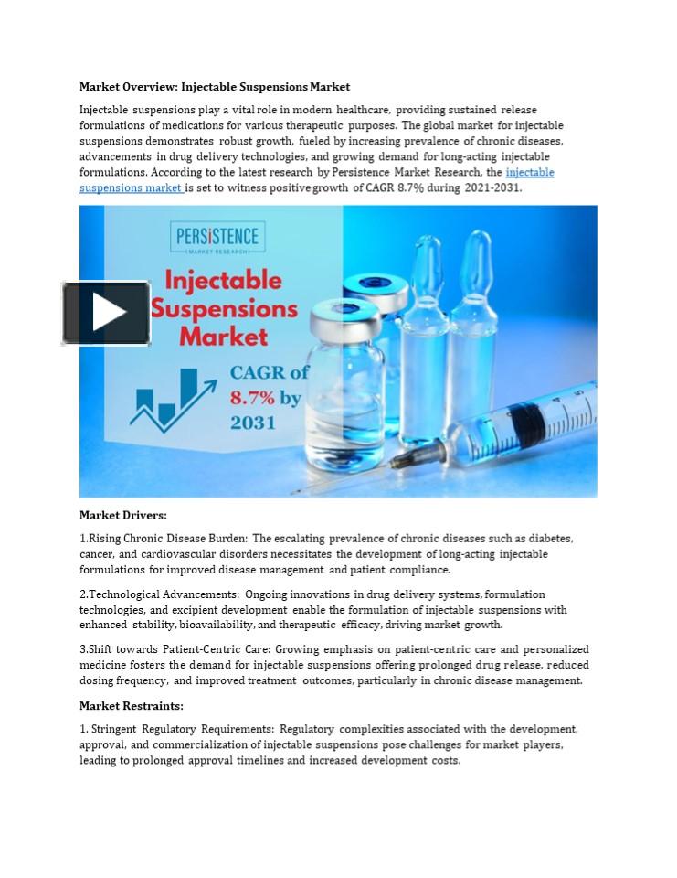 Injectable Suspensions Market: Regional Dynamics Driving Market Growth ...