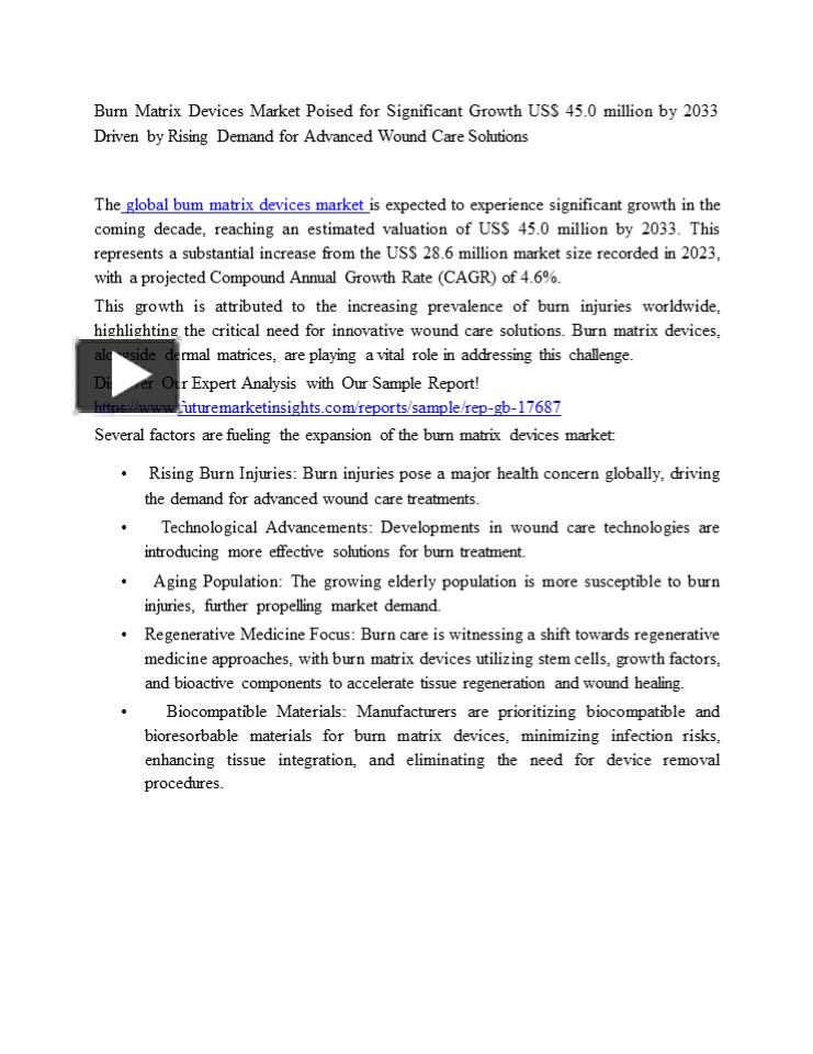 Burn Matrix Devices Market (1) presentation | free to download