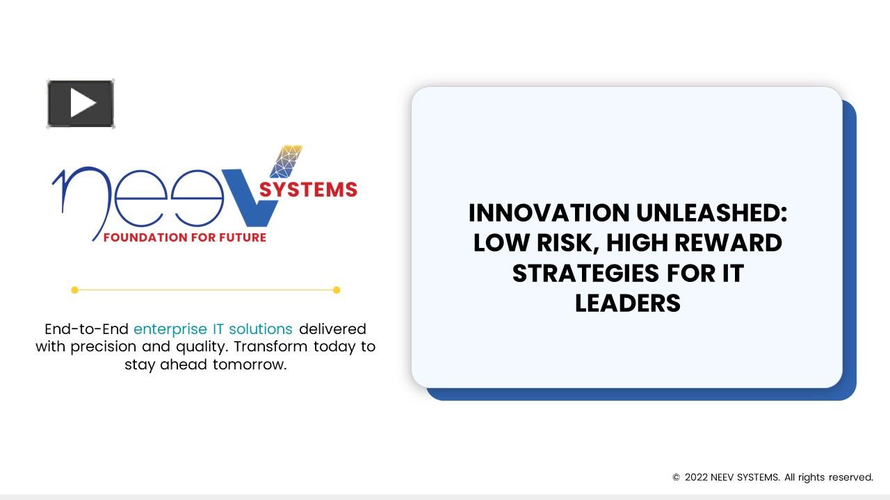 PPT – Presentation on Innovation Unleashed: Low-Risk, High-Reward ...