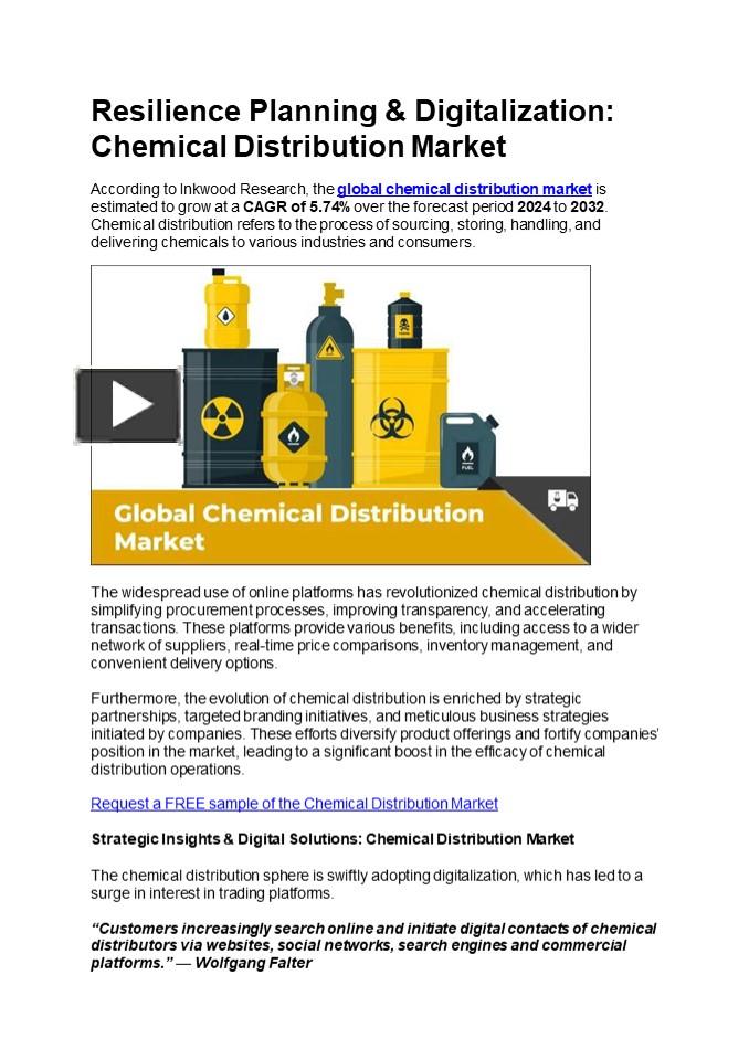 PPT – Resilience Planning & Digitalization: Chemical Distribution ...