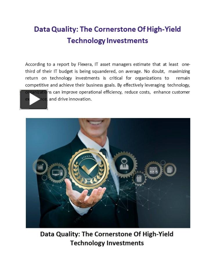 PPT – Data Quality: The Cornerstone Of High-Yield Technology ...