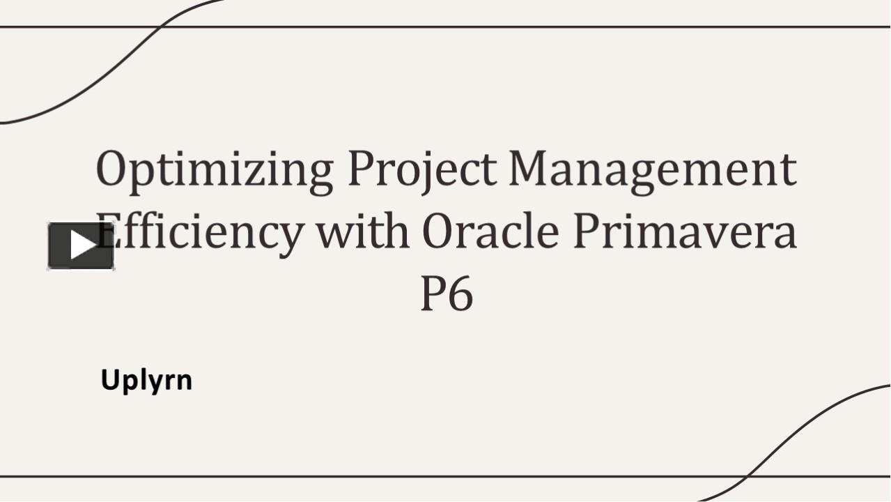 PPT – Benefits of using Oracle Primavera P6 for project management ...