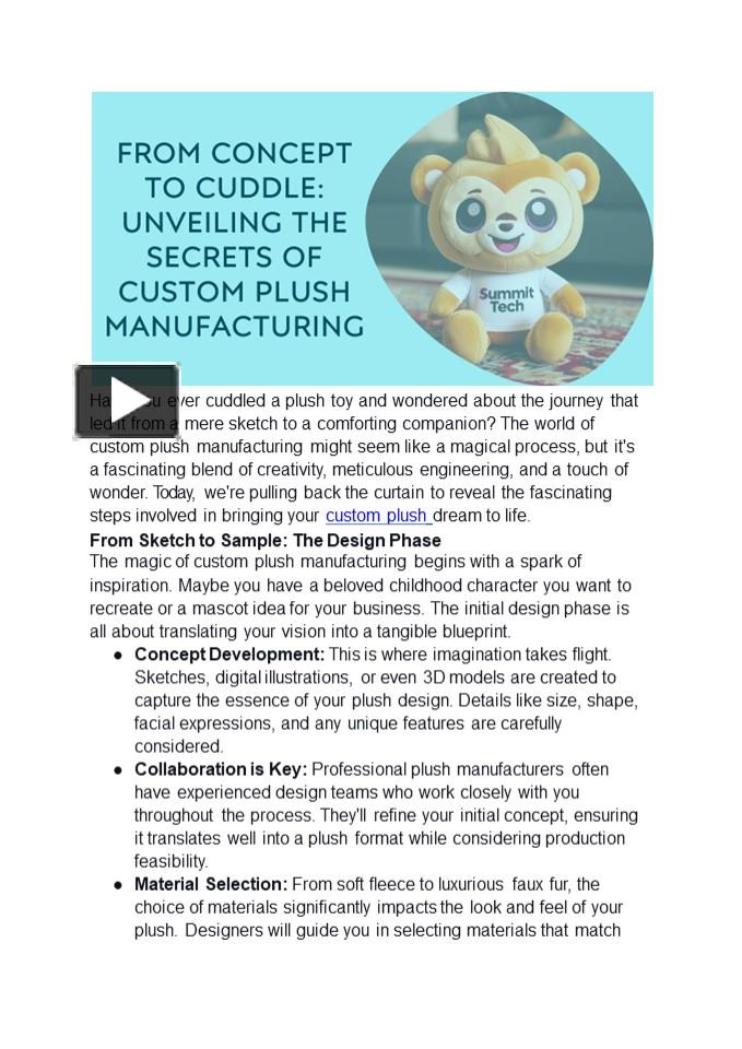 PPT – From Concept to Cuddle: Unveiling the Secrets of Custom Plush ...