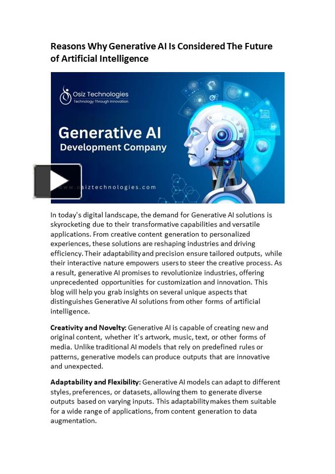 PPT – Beyond the Ordinary: Exploring What Sets Generative AI Apart from ...