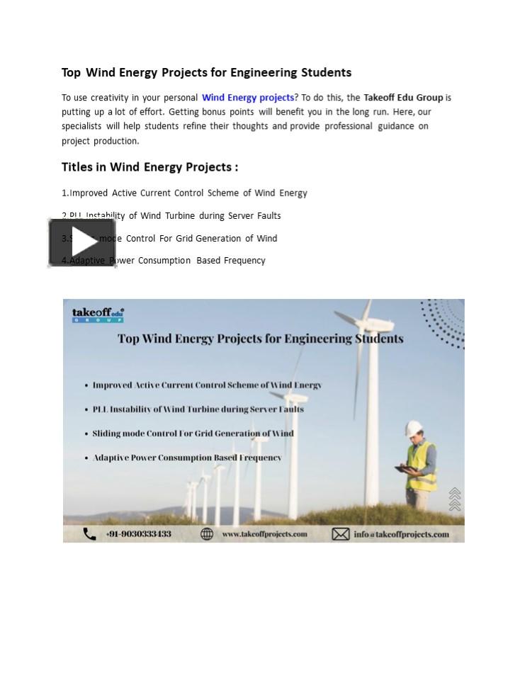 Top Wind Energy Projects for Engineering Students presentation | free ...