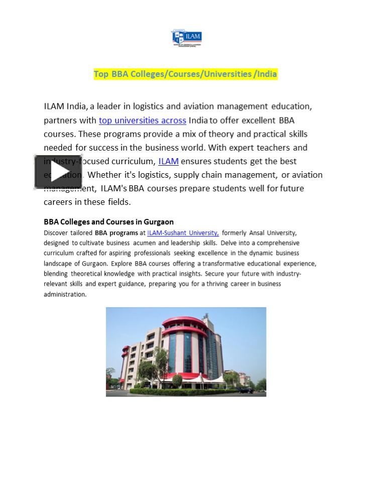PPT – Top BBA Colleges/Courses/Universities /India PowerPoint ...