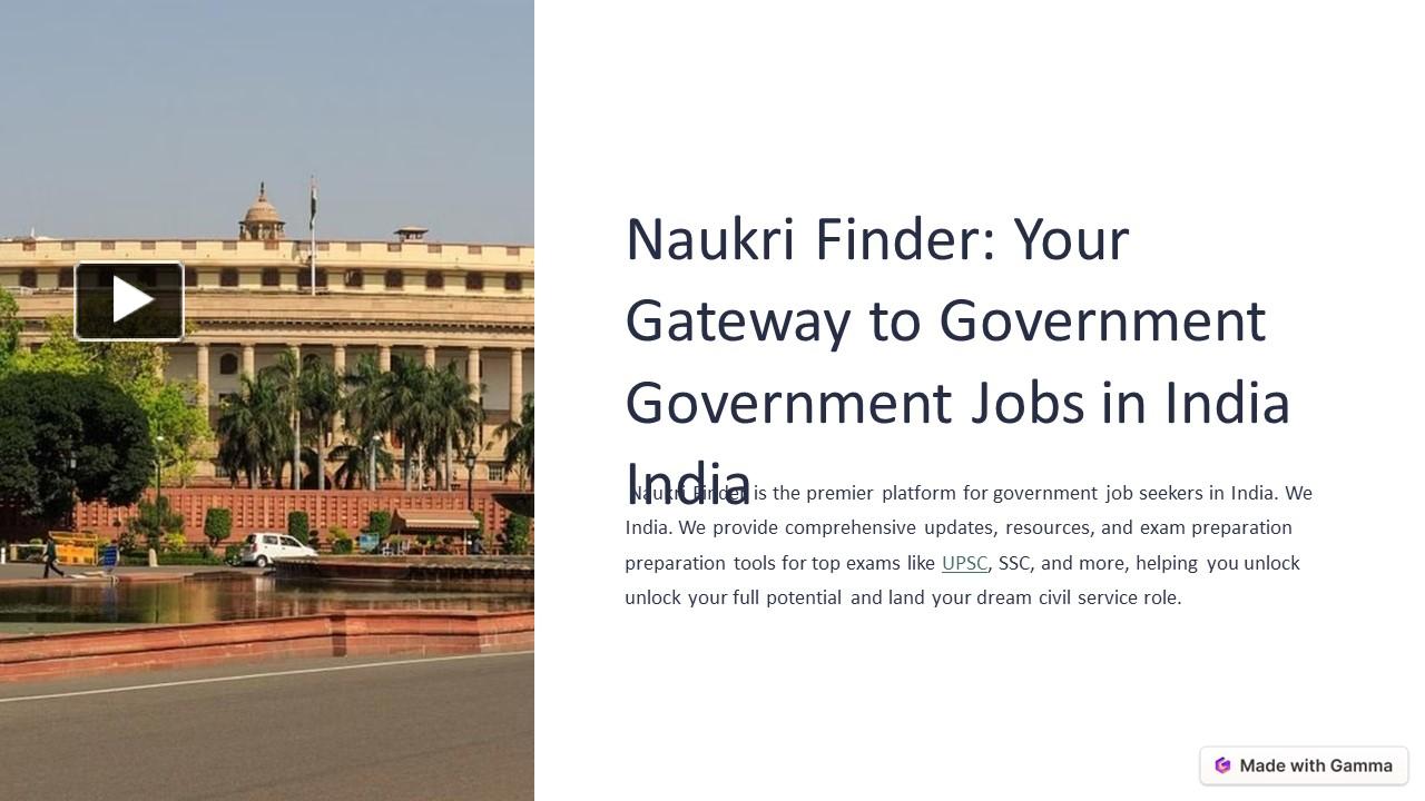 PPT – Explore Government Jobs with Naukri Finder - Sarkari Job, Sarkari ...